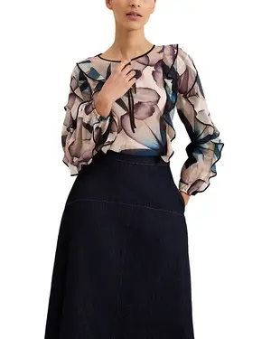 PHASE EIGHT Cosmos Ruffle Blouse