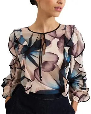 PHASE EIGHT Cosmos Ruffle Blouse