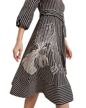 PHASE EIGHT Striped Cotton Blend Dress