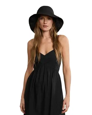 Jenni Kayne Crocheted Raffia Sun Hat - Black
