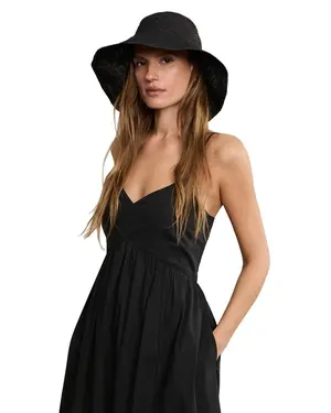 Jenni Kayne Crocheted Raffia Sun Hat - Black