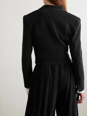 Norma Kamali Cropped Stretch-jersey Blazer