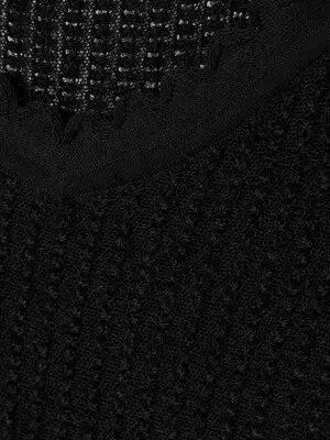 Khaite Ennio Scalloped Pointelle-knit Tank - Black