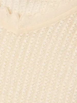 Khaite Ennio Scalloped Pointelle-knit Tank - Neutrals