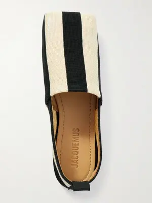 Jacquemus The Carré Striped Knitted Flats