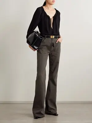 NILI LOTAN Roe Striped Flared Pants