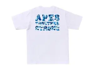 A BATHING APE Abc Camo College Ats Tee Shirt - White/blue