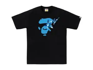A BATHING APE Abc Camo Ape Face Sta Tee Shirt - Black/blue
