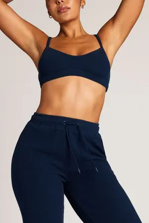 NEGATIVE UNDERWEAR Waffle Knit Lounge Bralette - Navy