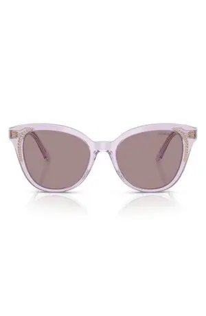 SWAROVSKI 53mm Butterfly Sunglasses - Transparent Lilac/violet