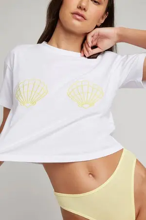 NEGATIVE UNDERWEAR Uniform Baby Tee - White: Mermaid Edition