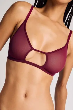 NEGATIVE UNDERWEAR Sieve Cutout Bra Cassis