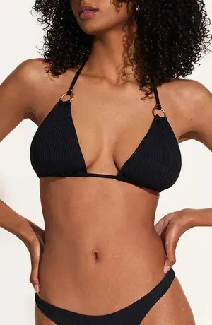 VITAMIN A® Cosmo Rib Bikini Top - Black