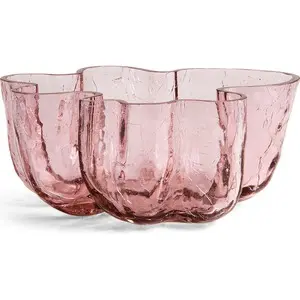 KOSTA BODA Crackle Glass Bowl - Pink