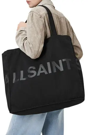 ALLSAINTS Large Biggy Cotton Tote - Black