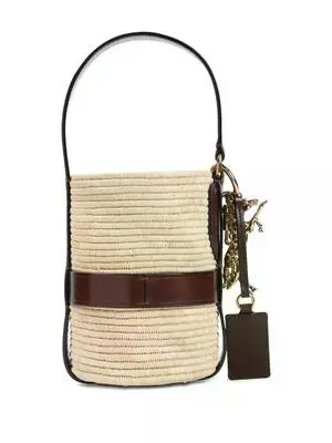 Chloé Logo Raffia Shoulder Bag