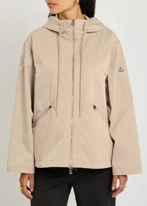 Moncler Cassiopea Hooded Shell Jacket - Beige