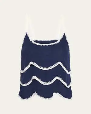 Ramy Brook Ariel Embroidered Sleeveless Top