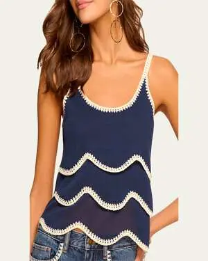 Ramy Brook Ariel Embroidered Sleeveless Top