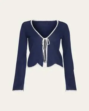 Ramy Brook Tara Crochet-trim Cardigan