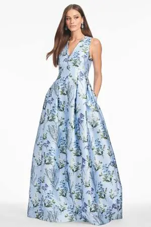 Sachin & Babi Brooke Printed Gown - Freesia Forest