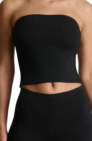 Naked Wardrobe Smooth Crop Tube Top - Black
