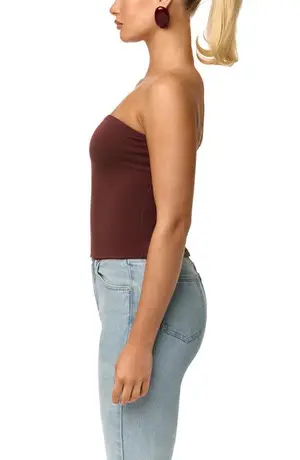 Naked Wardrobe Smooth Crop Tube Top - Chocolate