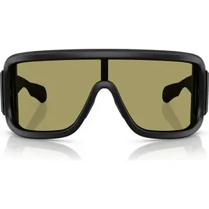 Moncler 142mm Rectangular Shield Sunglasses - Matte Black