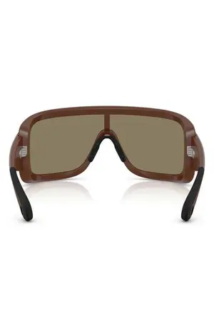 Moncler 142mm Rectangular Shield Sunglasses - Matte Brown