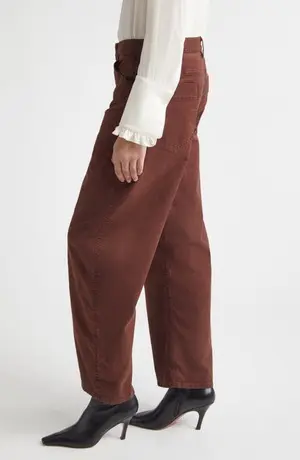NILI LOTAN Tribeca Barrel Leg Trousers - Cabernet
