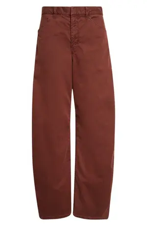 NILI LOTAN Tribeca Barrel Leg Trousers - Cabernet