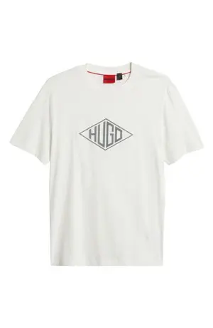 Hugo Dalendi Logo Embroidered T-shirt - Natural
