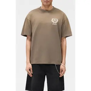 REPRESENT Crest Oversize Graphic T-shirt - Dark Taupe