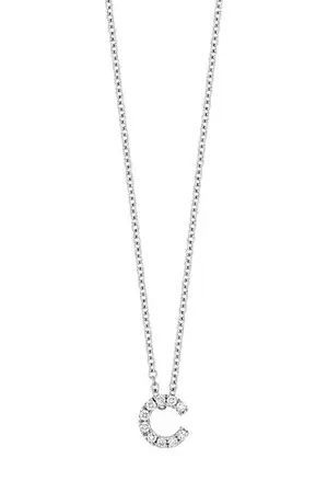 Bony Levy Bony Levy Diamond Pavé Initial Pendant Necklace 18k White Gold - C