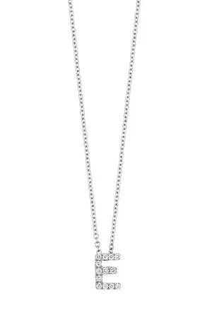 Bony Levy Bony Levy Diamond Pavé Initial Pendant Necklace 18k White Gold - E