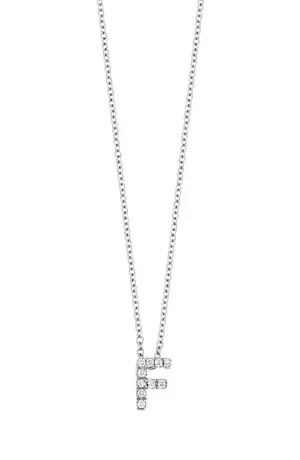 Bony Levy Bony Levy Diamond Pavé Initial Pendant Necklace 18k White Gold - F