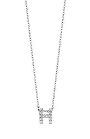 Bony Levy Diamond Pavé Initial Pendant Necklace - 18k White Gold - H