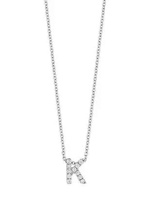 Bony Levy Bony Levy Diamond Pavé Initial Pendant Necklace 18k White Gold - K