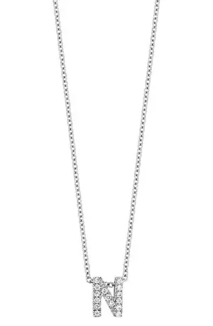 Bony Levy Bony Levy Diamond Pavé Initial Pendant Necklace 18k White Gold - N