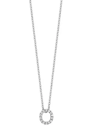 Bony Levy Diamond Pavé Initial Pendant Necklace - 18k White Gold - O