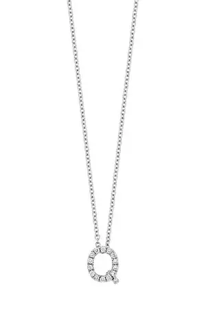 Bony Levy Bony Levy Diamond Pavé Initial Pendant Necklace 18k White Gold - Q