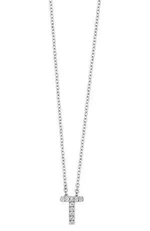 Bony Levy Diamond Pavé Initial Pendant Necklace - 18k White Gold - T