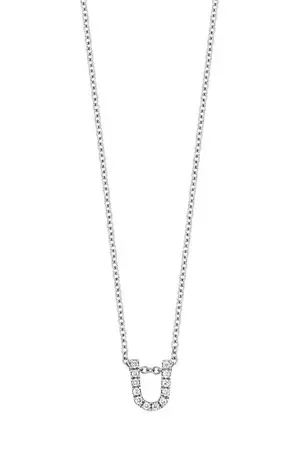 Bony Levy Diamond Pavé Initial Pendant Necklace - 18k White Gold - U