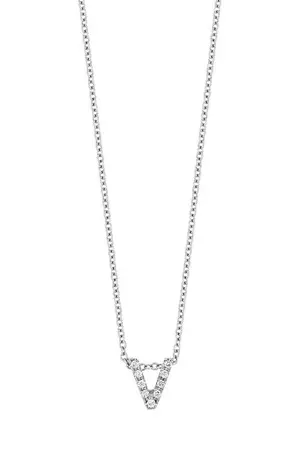Bony Levy Bony Levy Diamond Pavé Initial Pendant Necklace 18k White Gold - V