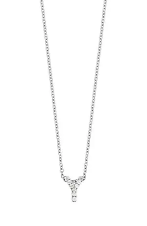 Bony Levy Bony Levy Diamond Pavé Initial Pendant Necklace 18k White Gold - Y