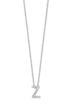 Bony Levy Bony Levy Diamond Pavé Initial Pendant Necklace 18k White Gold - Z