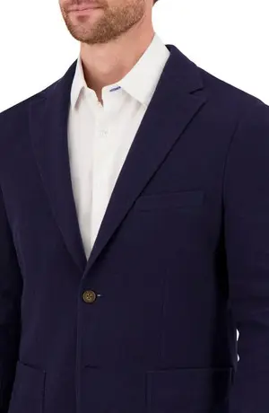 VICTOR EMMANUEL Comfort Knit Cotton Blend Sport Coat - Navy