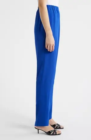 Ming Wang Crêpe De Chine Pants - Sapphire Sea