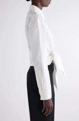 Givenchy Bow Taffeta Button-up Shirt