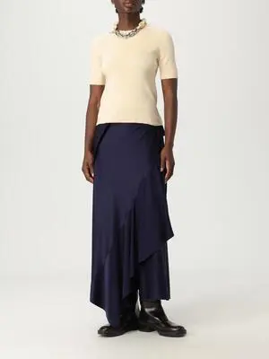 Rabanne Knit T-shirt With Textured Neckline - Beige